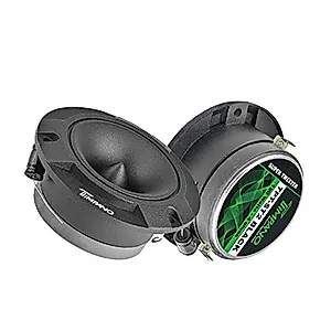 Timpano TPT-ST2 Black 3.75 Inch Super Tweeter, 4 Ohm, 500 Watts Peak, 105 dB Bullet, 1 in Voice Coil, Slim Profile Tweeters for Pro Car Audio (Pair)