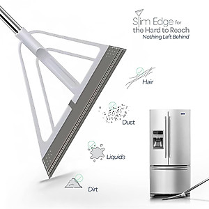 2 Multifunctional Magic Broom, Glass Cleaning Rubber Squeegee Broom, Floor Cleaning Silicone Broom, for Living Room, Kitchen, Bathroom, Easily Cleans Window Glass (Gray