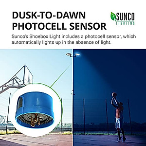 Sunco LED Parking Lot Light, Pole Outdoor Street Lights 150W Dusk to Dawn Photocell HID Replacement, 5000K Daylight, 19500 LM, Dimmable 1-10V, Waterproof Commercial Grade UL Listed 4 Pack