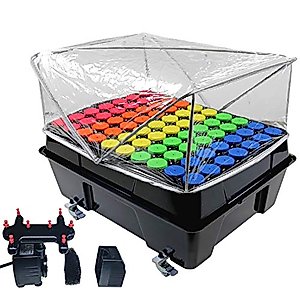 HORTIPOTS Cloning Machine Aeroponic Cloner System 70 Site for Plant Cuttings Using 1.625 inch Neoprene Clone Inserts (1-5/8 inch)