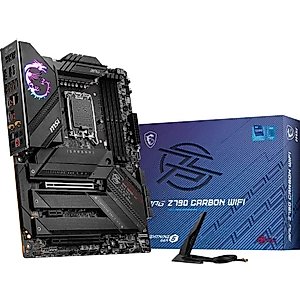 MSI MPG Z790 Carbon WiFi Gaming Motherboard (Supports 12th/13th Gen Intel Processors, LGA 1700, DDR5, PCIe 5.0, M.2, 2.5Gbps LAN, USB 3.2 Gen2, Wi-Fi 6E, ATX)