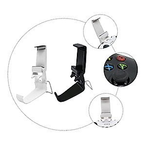 SOLUSTRE Stand Holder 2pcs Controller Black White Phone Organizer Gamepad Conter One Display Mobile Holder with Bracket for Stands Clip Game Gaming Compatible Rack Cellphone