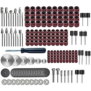 CAROTUPY Tungsten Carbide Burr Set 1/8" Shank，Die Grinder Bits with Sanding Drums and Cutting Wheel Set, 195Pcs Pratical Sanding Bits Kit for Metal, Wood, Plastic, Glass