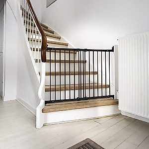 LA Baby SG-FF116-B: Babydan Flexi Fit Angle Mount Safety Gate 26.4" - 41.5", Black Metal