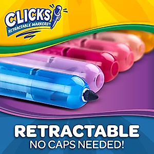 Crayola Washable Markers with Retractable Tips, Clicks, School Supplies, 10 Count, Gifts for Kids
