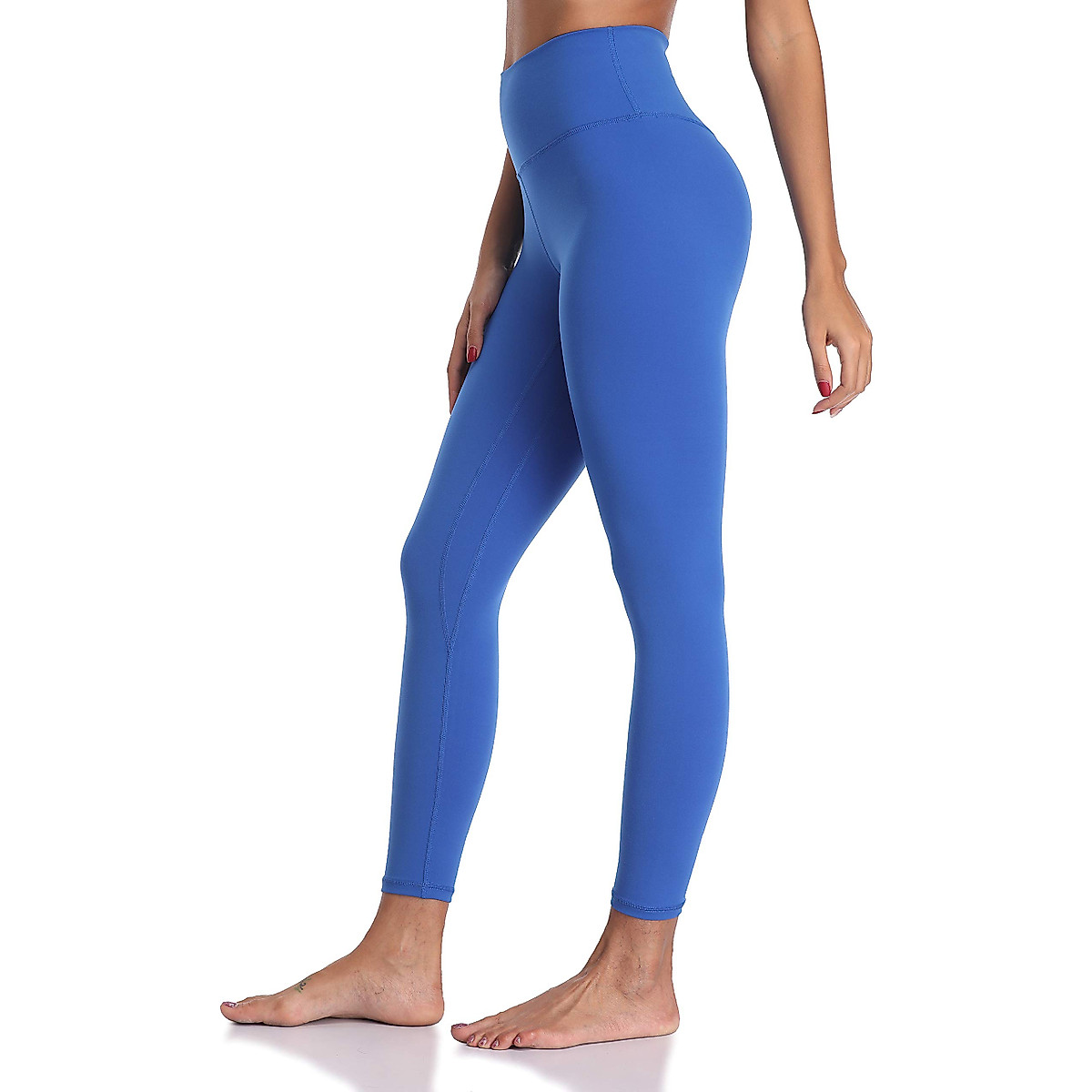 YUNOGA Women's Soft High Waisted Yoga Pants Tummy Control Ankle Length Leggings (M, Royal Blue)