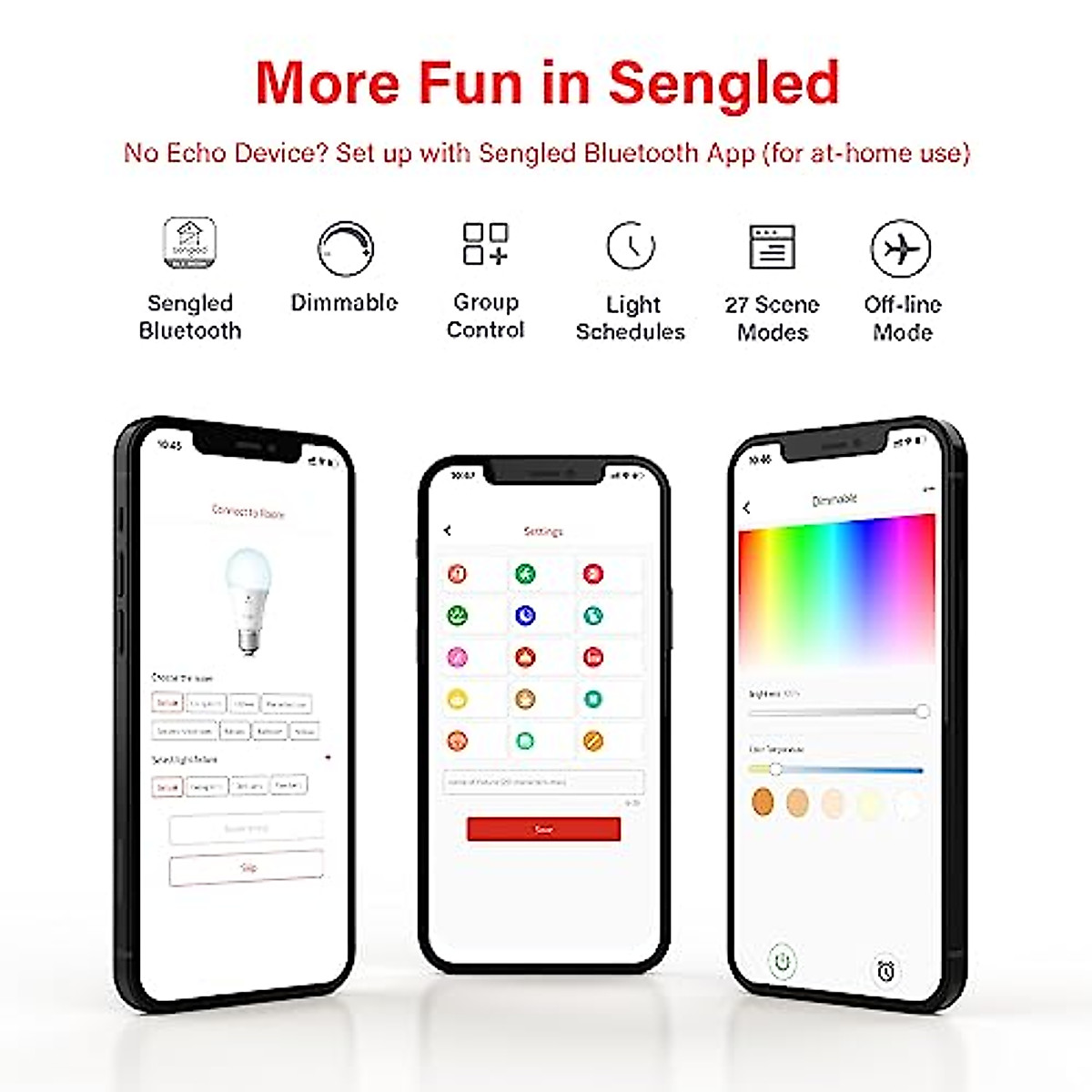 Sengled Alexa Light Bulb, S1 Auto Pairing with Alexa Devices, Smart Light Bulbs that Work with Alexa, Bluetooth Mesh Smart Home Lighting, Daylight 5000K, E26 60W Equivalent, 800LM, 1-Pack