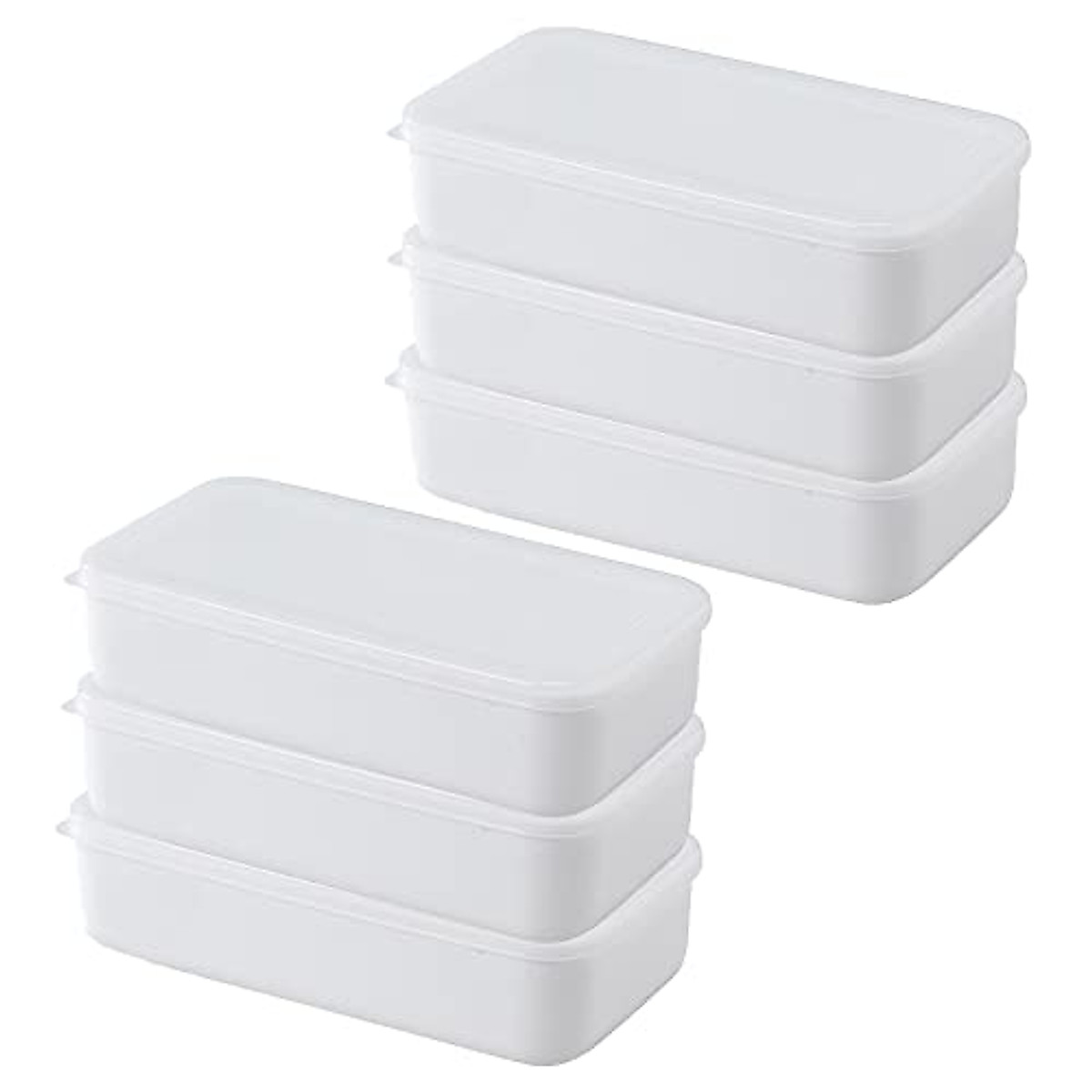 Stackable Fridge Storage Container,Set of 6 pack MINI Plastic Food Storage Containers,Fridge and Freezer Storage Trays to Store Fruits, Vegetables, Meat and More