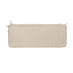 FUNHOME Water-Resistant Outdoor Bench/Settee Cushion Slip Cover,Patio Furniture Cushion Covers,Garden Long Chair Cover ONLY-54x18x3 INCH (Antique Beige)