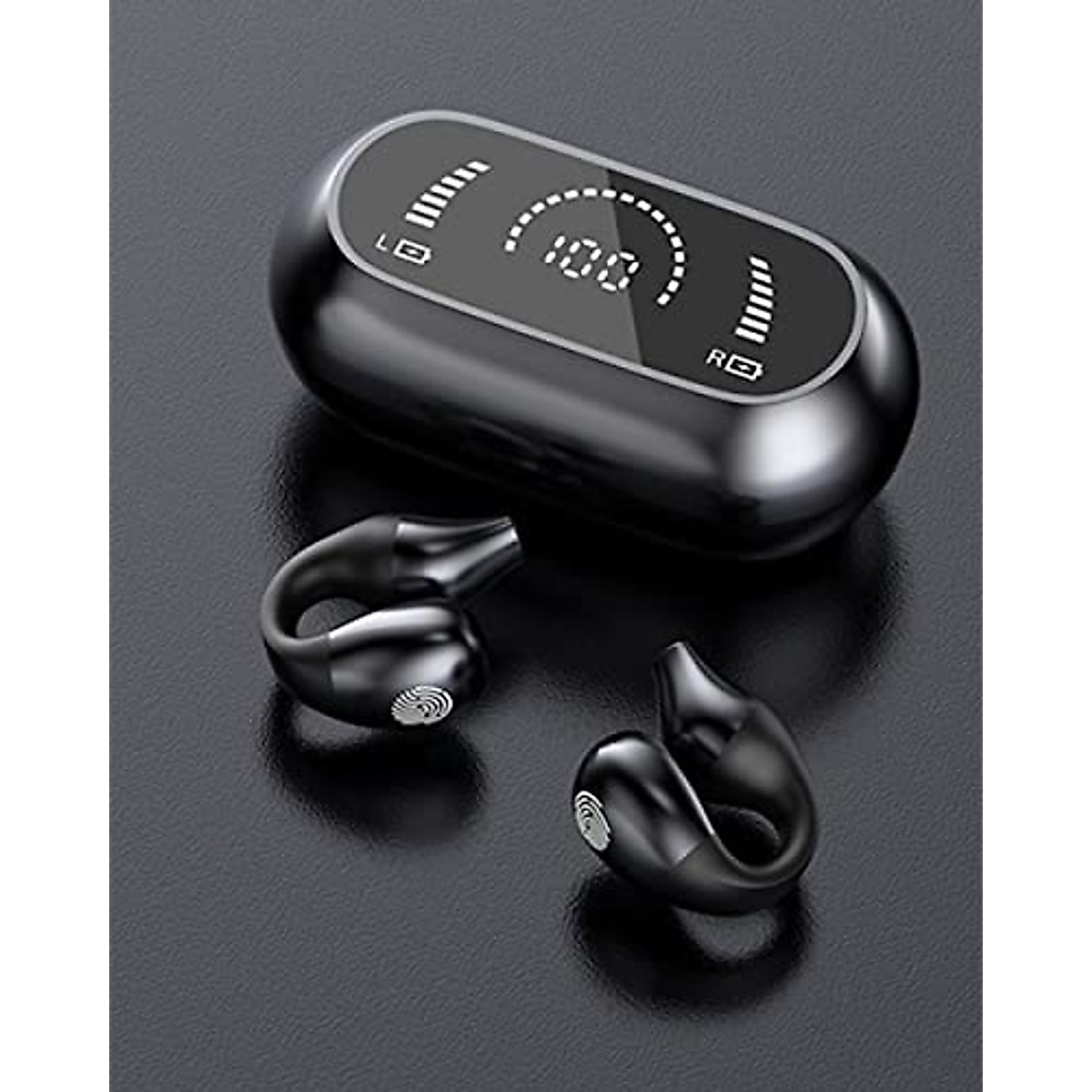 Bone buds Ear-Clip Bone Conduction Headphones Bluetooth 5.3, Painless Wireless Open Ear Clip on Headphone,Waterproof Mini Sport Running Earring Earphone, Noise Cancelling HiFi Quality Long Battery Lif