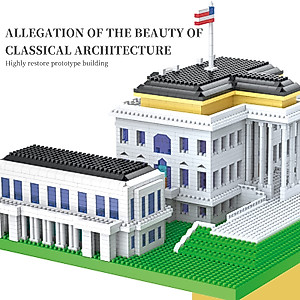 Micro Building Blocks The White House Architecture Set Mini Building Blocks Building Bricks Architecture Model Kit Micro Blocks Set Building Kit Gift for Age 14+ Kids Teens and Adults