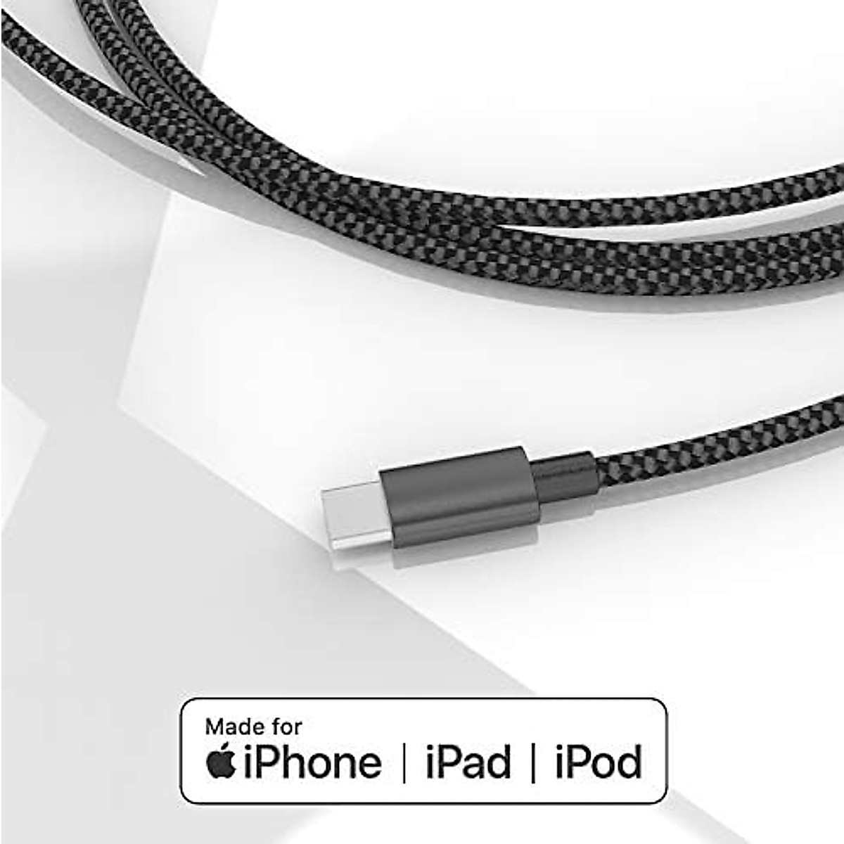 Apple MFi Certified USB C to Lightning Cable Made for iPhone X/XS/XR/XS Max / 8/8 Plus, Supports Power Delivery (for Use with Type C Chargers) 4FT (Black)