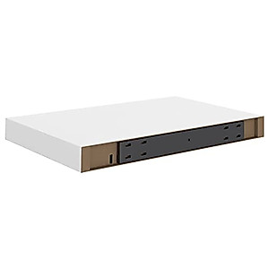 WIFESE 16x9x2 in White Floating Shelves Wall Shelves Hanging Shelves Decor Aesthetic Book Shelf for Wall with Invisible Brackets MDF Material for Bathroom Living Room and Bedroom Easy to Install