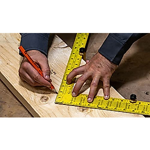 Clarke Brothers Stair Gauge – 2pcs Stair Tread Gauge for Conventional Framing Square or Carpentry Square – Heavy-Duty Brass Stair Gauge Set – Large Knob Size – Long Brass Body