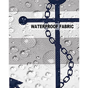 Outdoor Waterproof Throw Pillow Covers 2 Pack Square Pillowcases Grey White Stripes Anchor Pillow Protectors Decorative Cushion Cases for Patio,Garden,20x20 Inch