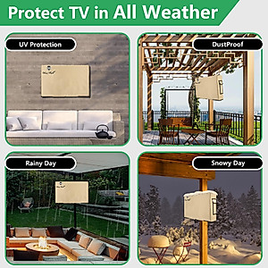 WEIMELL Outdoor Tv Cover for 40 to 43 Inch Weatherproof Waterproof Outside Tv Covers Outdoor 43 Inch Flat Screen TV with Remote Control Pocket 39''W X 25''H X 5.5''D for 40''- 43'' LCD LED