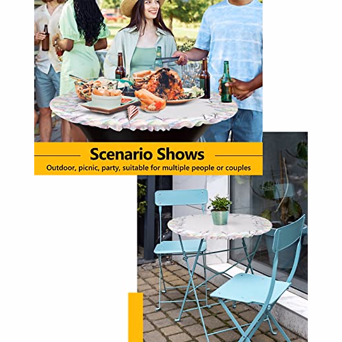 Easter Egg Round Tablecloth Fitted Table Cover,Elastic Tablecloths Waterproof Outdoor Indoor Stretch Cloth Tablecover for Dinner,Colored Egg Spring Holiday Cotton Pink Purple Buffalo Plaid 45-54IN