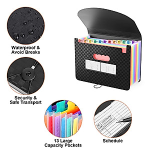 Moptrek nding File Folder Letter Size Accordion Wallet Folder with 13 Pockets A4 Magnetic Wireless Charger, Wireless Magnetic Cell Phone Charger