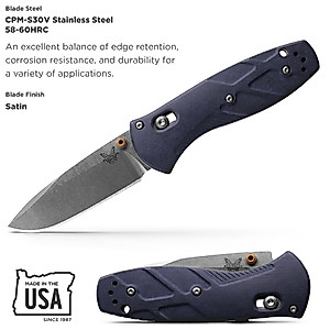 Benchmade - Mini Barrage 585 EDC Knife with Blue Canyon Richlite Handle (585-03)