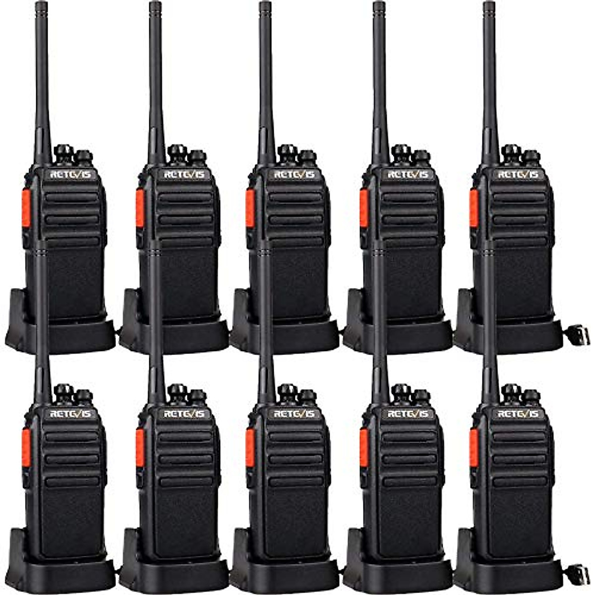 Retevis H-777S Long Range Walkie Talkies,2 Way Radios for Adults,Rechargeable Two Way Radio,VOX Hands Free Durable Strong Signal,Security Church School Business (10 Pack)