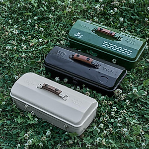 FAPAO Outdoor Tools Storage Box Portable Camping Picnic Hand Box Metal Tools Storage Box with Handle Sundries Storage Box