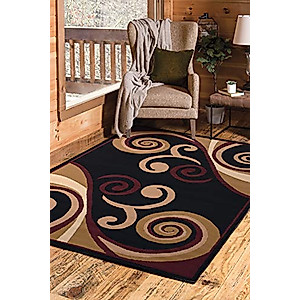 United Weavers Dallas Billow Rug - Burgundy, 2x8 Runner, Modern Jute Indoor Area Rug with Scrollwork Pattern