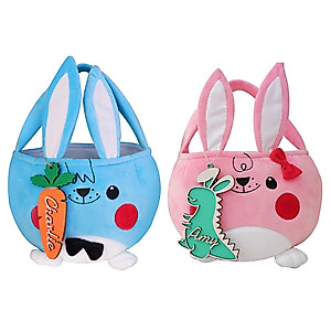 Personalized Easter Baskets Name Tag 2 Pcs Easter Decorations Carrot Wood Name Tags Custom Easter Baskets for Kids Wicker Easter Basket Stuffers Easter Décor Easter Place Settings Easter Gifts