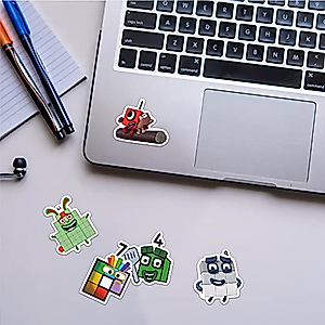 52PCS Numberblocks Stickers for Laptop and computer, Digital building blocks for children's enlightenment Waterproof Vinyl Stickers for Water Bottle Skateboard Guita Car Bumper Luggage,Cartoon Art Graffiti Decals for Kids Girls Teens Adults (Enlightenment