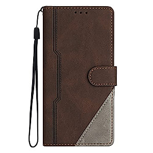 XBS-Better Case for Samsung Galaxy S9 Plus/S9+, Business Splicing Leather Magnetic Credit Card Holder Kickstand Wallet Cover Case for Samsung Galaxy S9 Plus/S9+-Brown