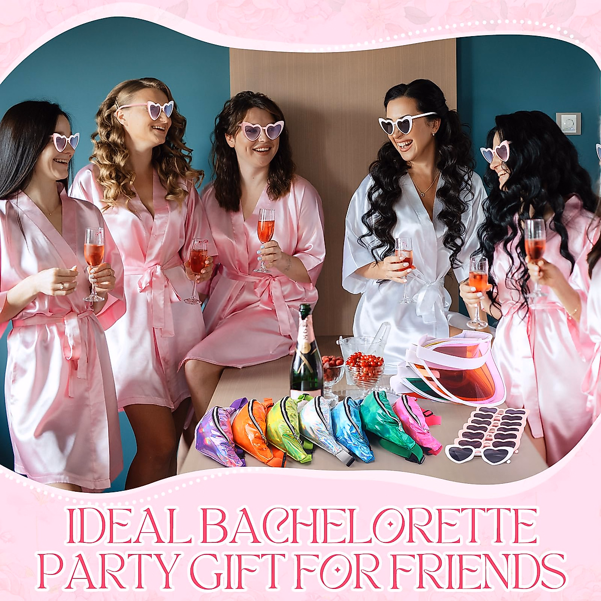 Cozypower 35 Pcs Beach Bachelorette Party Supplies Bachelorette Fanny Pack Bachelorette Sunglasses Sun Visor Hats Drink Pouches Beach Bachelorette Gifts Bridal Shower Party Supplies Wedding Favors