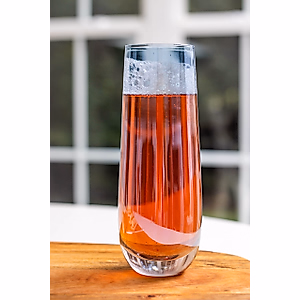 BETTR - Stemless Champagne Flute Glasses - Iridescent Blue/Indigo Bottomless Mimosa Glass - Cocktail/Wine Glassware - All-Purpose Drinkware Juice, liquor, Water Glasses with 10.5 FL oz (Set of 4)