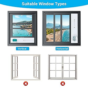 Mrrihand Portable AC Window Vent Kit with 5.9" Exhaust Hose & Coupler, Upgraded Seamless Air Conditioner Window Vent Kit, Adjustable Window Seal for Sliding Vertical & Horizontal Window