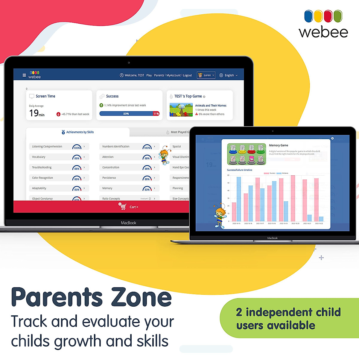Webee Learning Game Console For 2 to 6 Year Old | 27 Games Included For Kids From Toddler Age To 6+ Year Olds, Boy Or Girl. Makes The Perfect Birthday or Christmas Gift.