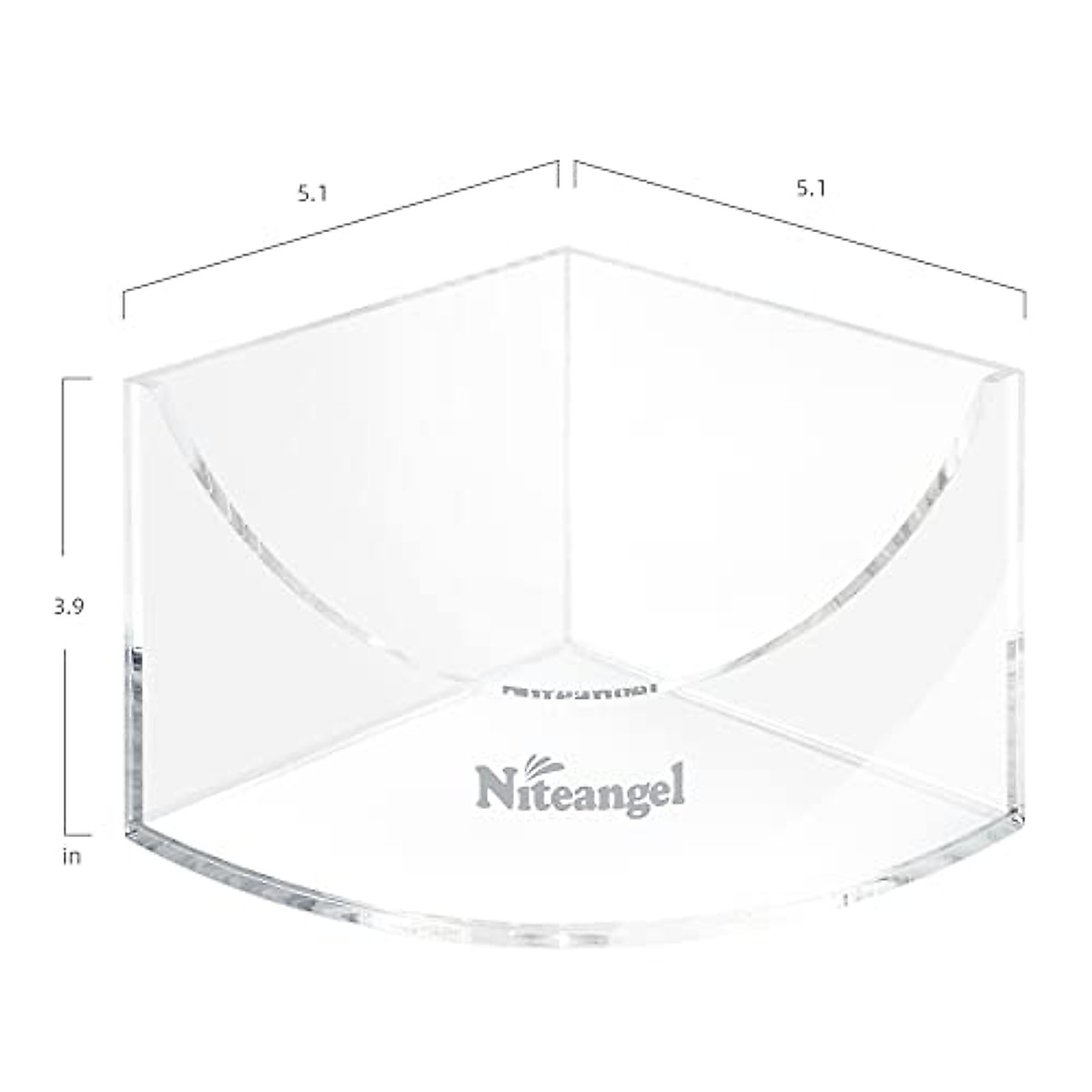Niteangel Small Animal Sand-Bath Box - Acrylic Critter's Sand Bath Shower Room & Digging Sand Container for Hamsters Mice Lemming Gerbils or Other Small Pets (Fan-Shaped, Transparent)