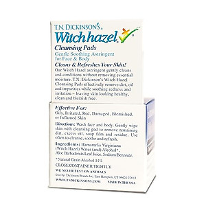 T.N. Dickinson's Witch Hazel Cleansing Pads, 60 Count