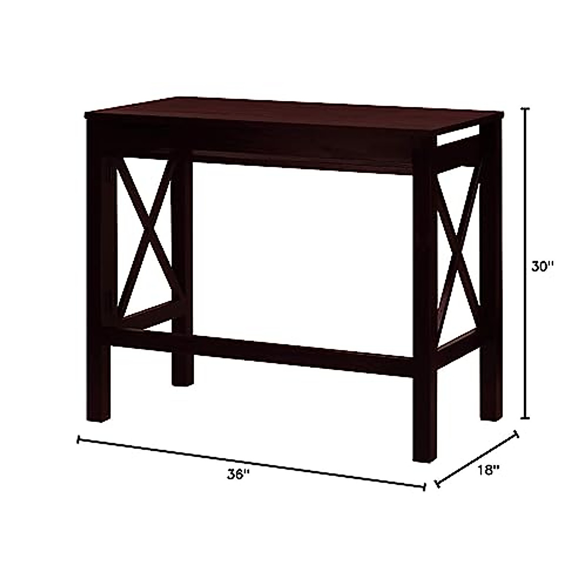 Casual Home Montego Folding Desk with Pull-Out Tray-Espresso