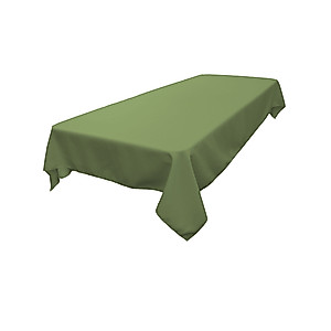 LA Linen Polyester Poplin Washable Rectangular Tablecloth, Stain and Wrinkle Resistant Table Cover 60x84, Fabric Table Cloth for Dinning, Kitchen, Party, Holiday 60 by 84-Inch, Sage Dark
