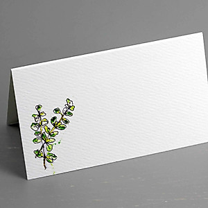 HERB Place Cards (4 Herbs) for Dinner Parties and Events. Table Tent Style, Scored for Easy Folding. Available in Packages of 12, 24, 48 (24) Multi