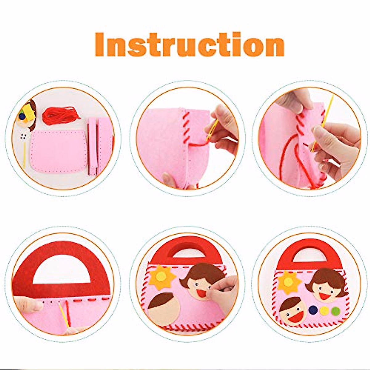 4 pcs Sewing kit for Kids, Preschool Educational Toys Kids Sewing Kits Ages 2-8, Toddler Arts and Crafts for Kids Ages 1 2 3 4 5 6 Years Old, Preschool Educational Toys Sewing Kit for Kids