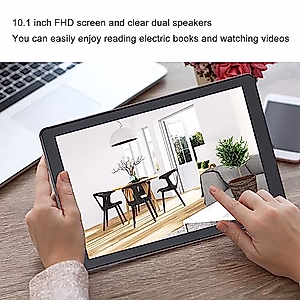 Acogedor 10.1 Inch Android Tablet, Octa Core Phone Tablets Support 4G Network and 5G WiFi, Front 5MP & Rear 8MP Camera, 6GB RAM, 128GB ROM, 6000mAh Battery (Grey)