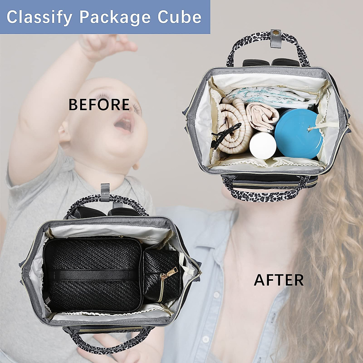 TRENDPLAY Diaper Bag Organizer - Classify Bag for Baby and Mom, Ideal As Travel Weekender Bag, Labor, Cosmetic Bag, Toiletry Bag, Sports Pounch£¬ 3 Pieces Defferent Bags