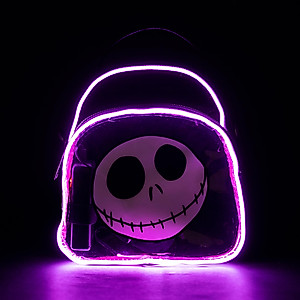 Disney Bag, Crossbody Light Up, The Nightmare Before Christmas Jack Expression White Black, Black PVC