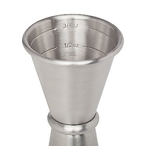 HIC Kitchen Japanese-Style Double Cocktail Jigger, 18/8 Stainless Steel, 4.75-Inches, 0.5-Ounce to 2-Ounce…