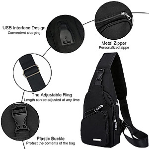 PHABULS Men's Faux Leather mens sling bag for men with USB Charging Port for Travel, Hiking,Cycling (Brown-pu)