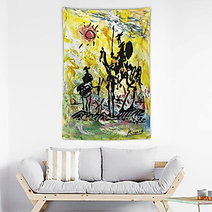 YWVWY Don Quijote De Picasso Posters Wall Art Tapestry Scroll Tapestries Painting Picture Living Room Decor Home Bedroom 40"x60"