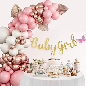 Pink Balloon Garland Arch Kit, Sakura Pink Sand White and Metallic Rose Gold Latex Balloons for Baby Shower Wedding Birthday Graduation Anniversary Bachelorette Party Decorations