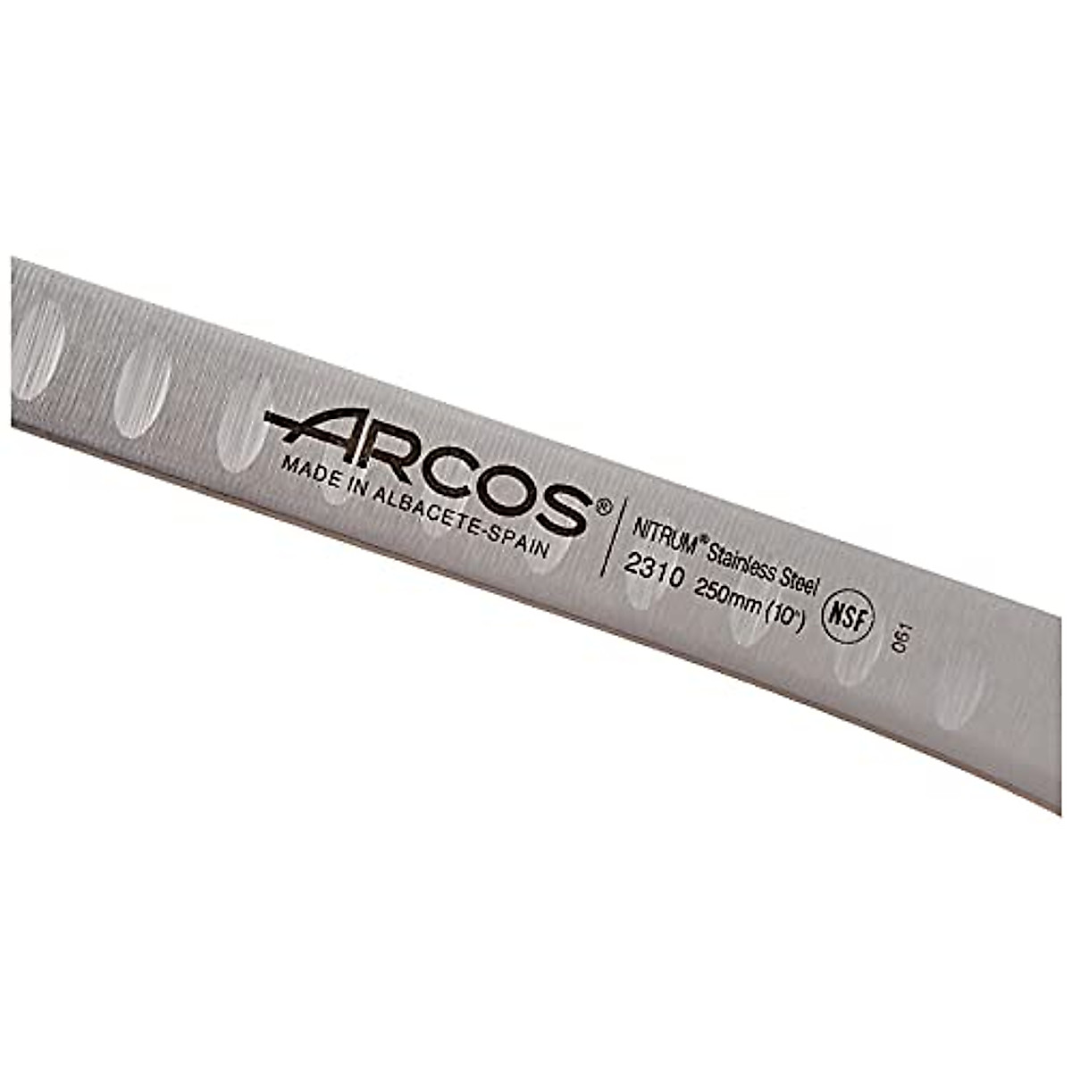 ARCOS Carving Knife 10 Inch Stainless Steel. Ham Slicer Knife for Cutting Ham and Meat. Ergonomic Polyoxymethylene Handle and 250mm Blade. Series Riviera. Color Black