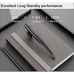 SEEWAY Bluetooth Headset, Wireless Earbuds Bluetooth Earpiece Earphone V5.0, CVC8.0 Dual Noise Cancellation playtime10Hours Hands-Free Earphones with for Business/Office/Driving