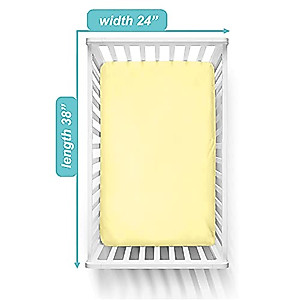 American Baby Company 100% Natural Supreme Cotton Jersey Knit Fitted Portable/Mini-Crib Sheet, Maize, Soft Breathable, for Boys and Girls