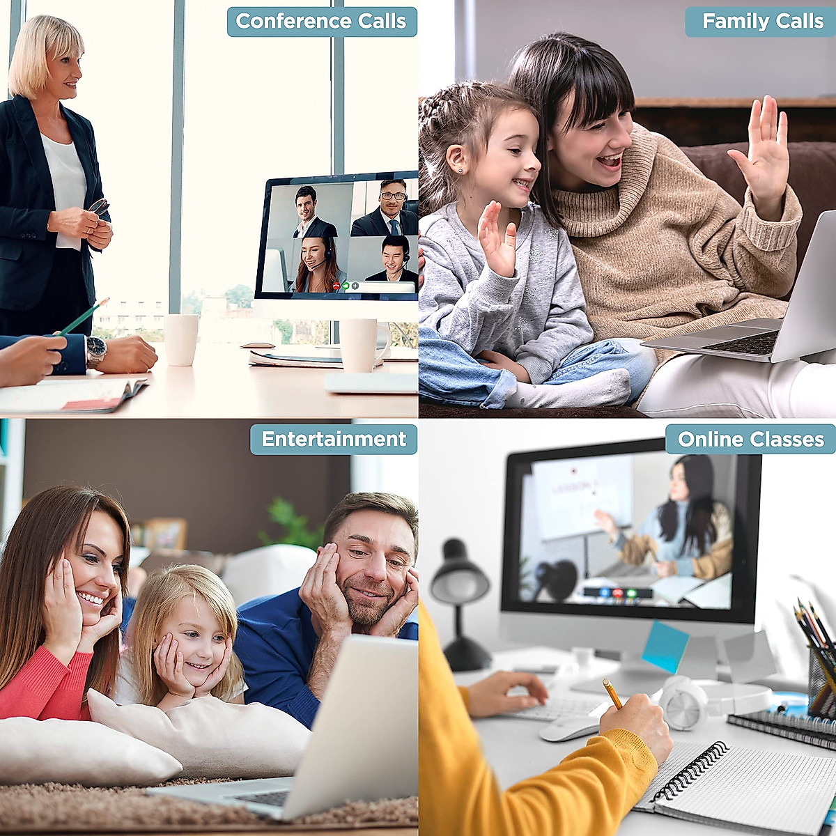 INNOTRIK Bluetooth Conference Speaker with Microphone | 360-Degree Voice Pickup & Noise Canceling Conference Room Omnidirectional Microphone | USB Conference Microphone Bluetooth Speakerphone